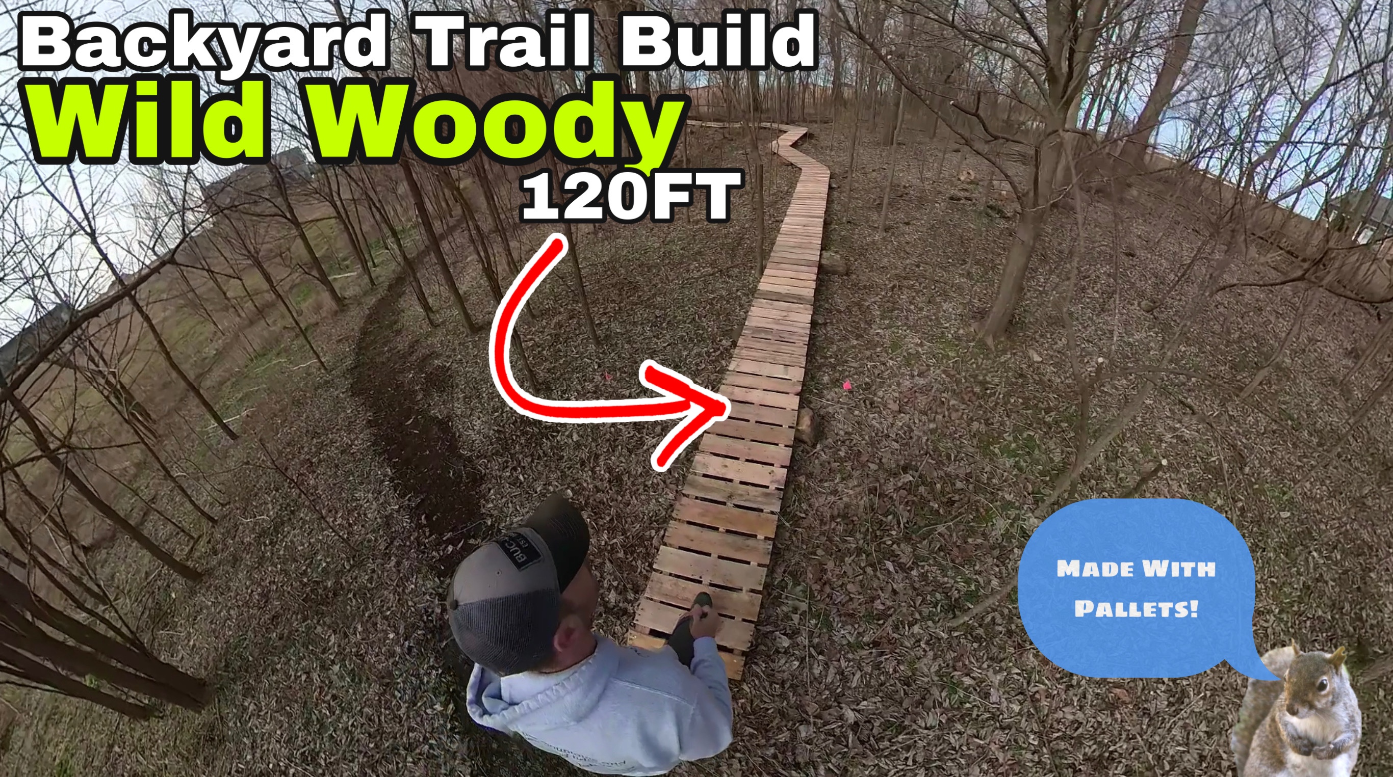120ft Backyard Trail Build out of Pallets